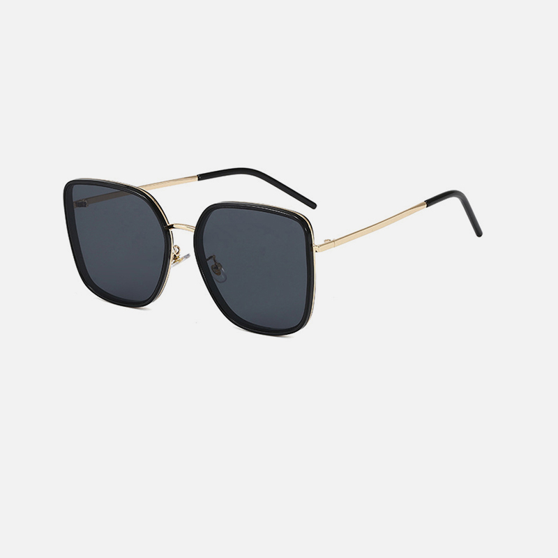 Rectangle Sunglasses Ladies Black Aviator Designer Oversized